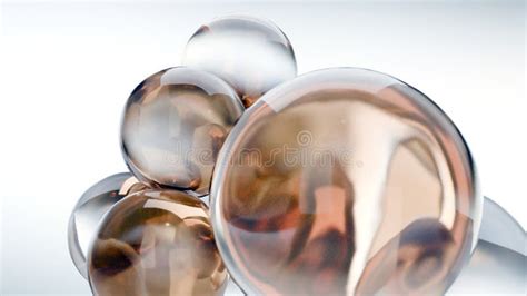 Essential Oil Bubbles For Cosmetics In Water Gold Liquid Bubbles