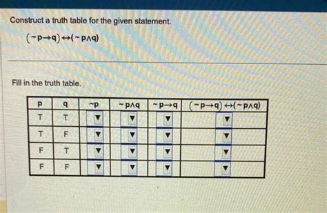 [solved] construct a truth table for the given statement