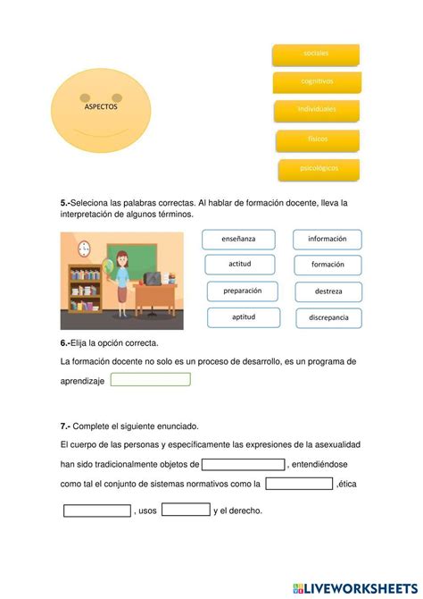 Educación Sexual Free Interactive Worksheets 7427630