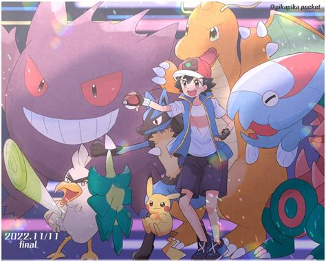 Pikachu Ash Ketchum Lucario Gengar Dragonite And More Pokemon And More Drawn By Ichi
