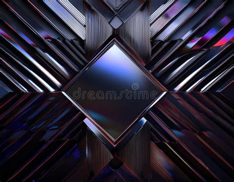 Futuristic Metallic Geometric Patterns Abstract Chrome Grid Design With