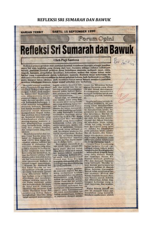 Pdf Refleksi Sri Sumarah Dan Bawuk