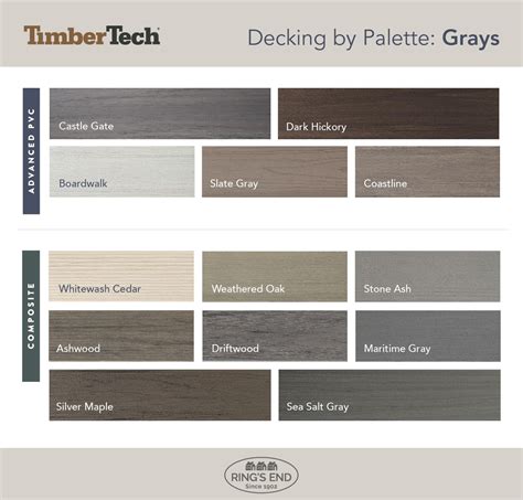 Composite Decking Color Choices Timbertech Decking Color Guide