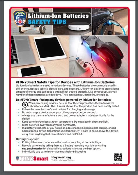 Lithium Ion Batteries Safety Tips Pdf