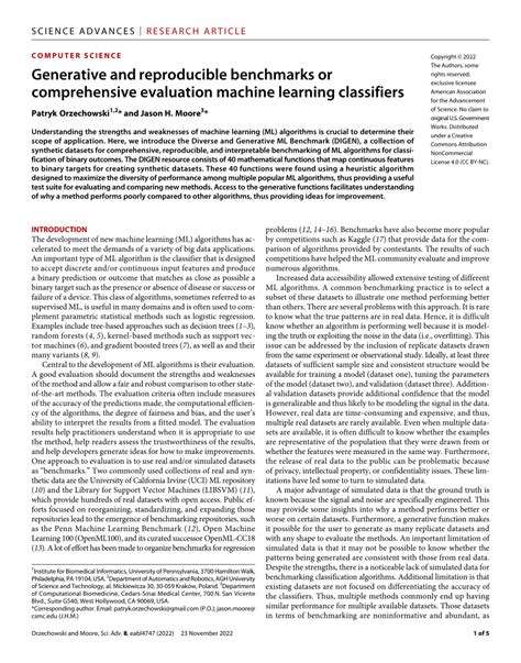 pdf generative and reproducible benchmarks or comprehensive