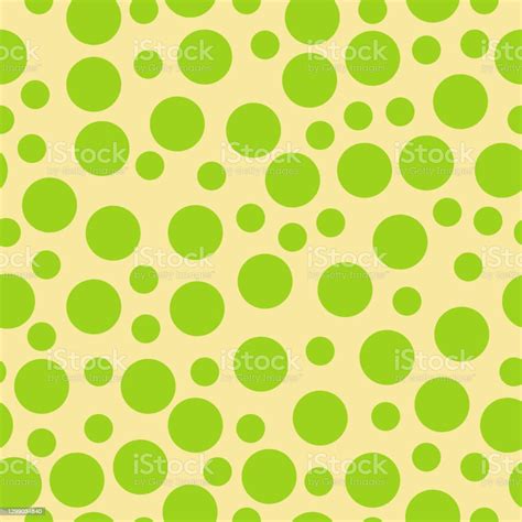 노란색 배경에 다른 직경의 녹색 원의 매끄러운 패턴 둥근 요소 벡터의 긍정적 인 패턴 0명에 대한 스톡 벡터 아트 및 기타 이미지 0명 가리기 귀여운 Istock