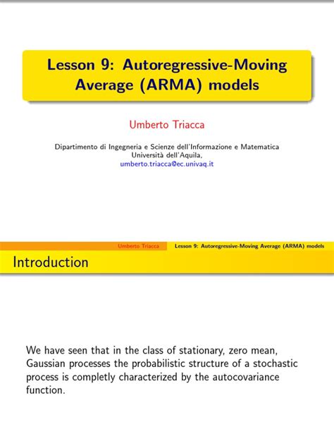 Autoregressive Moving Average Arma Models Pdf Stationary Process