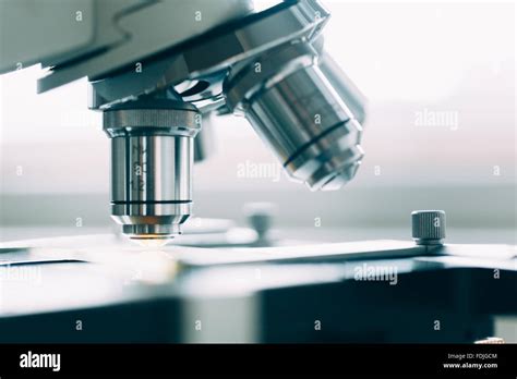 Microscope In Laboratory Stock Photo Alamy