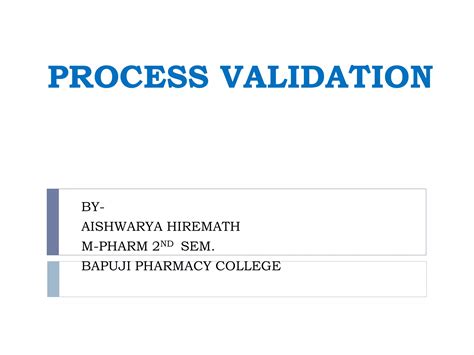 Process Validation Ppt PPTX