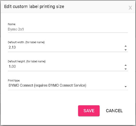 printing label dymo