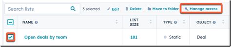 Manage User And Team Access To Lists
