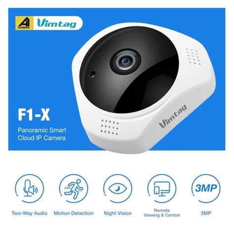 Vimtag F1 3mp Panoramic Security Smart Ip Cloud Camera Night Vision Two