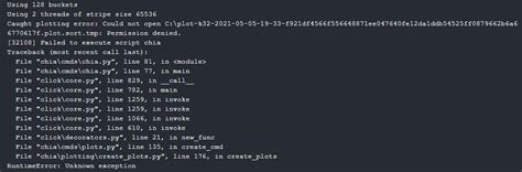 [bug]got this error while making a plot · issue 3805 · chia network