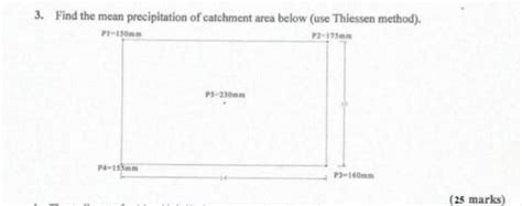 solved question 3 find the mean precipitation of catchment area