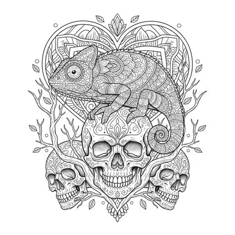 Chameleon Mandala Coloring Pages Freemandala Com