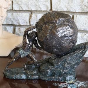 Sisyphus And The Eternal Boulder Bronze Sisyphus Statue Greek