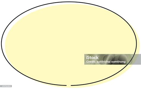 Light Yellow Oval Or Ellipse Background And Black Line Frame Stock