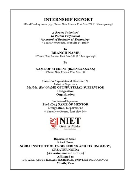 final b tech internship report sample format 3 pdf computing