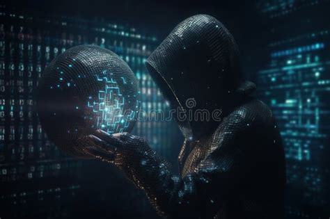 Cybersecurity Computer Hacker With Hoodie Vulnerability And Hacker
