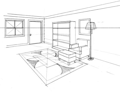 How To Draw 2 Point Perspective Interior