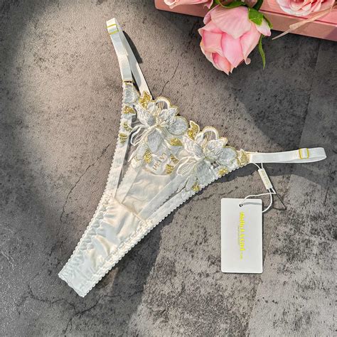 Luxury White Floral Lace Sheer Thong Hello La Girl