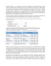 Case Study 3 Docx Variable Costing Is A Cost Accounting Concept That Excludes The Fixed