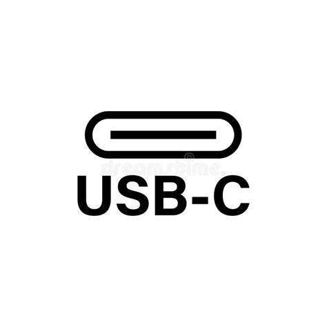 Usb Type C Or Usb 4 Connector Cable Icon Vector Stock Vector
