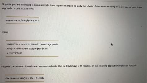 solved suppose you are interested in using a simple linear