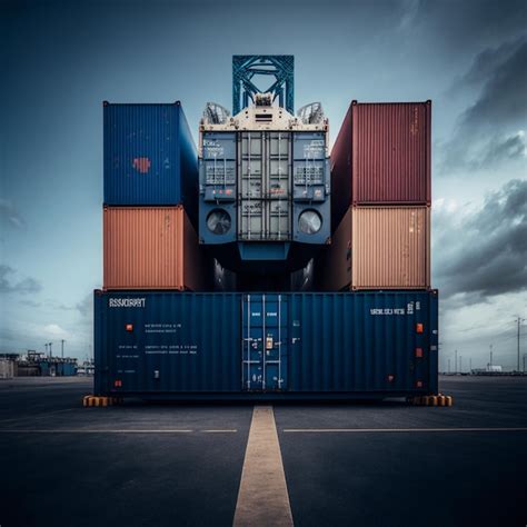 premium photo container operation in port series