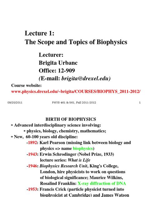 Lecture 01 Pdf Endoplasmic Reticulum Biophysics