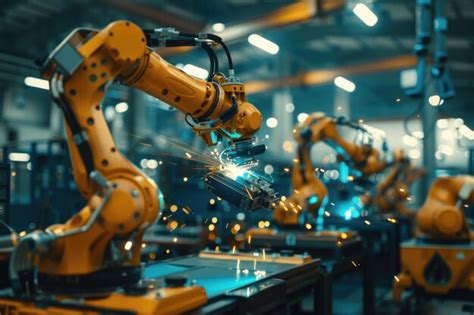 Premium Photo Engineer Monitors Welding Robotics In Smart Automotive Factory Industry 40