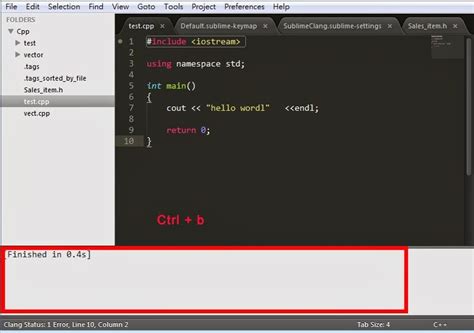 使用sublime Text 來作為cc的ide In Windows2 ~g Compiler