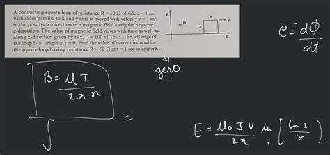 A conducting square loop of resistance R 50Ω of side a 1 m with sides pa
