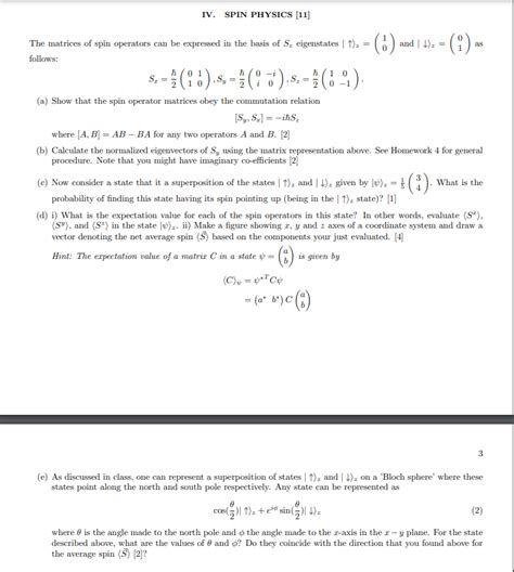 Solved The Matrices Of Spin Operators Can Be Expressed In