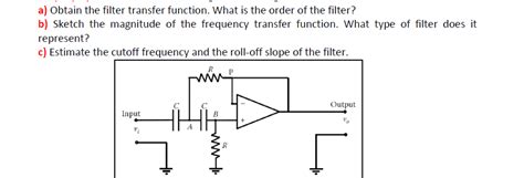 A ﻿obtain The Filter Transfer Function What Is The