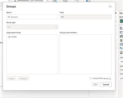 unable to bin data group type is greyed out microsoft fabric community