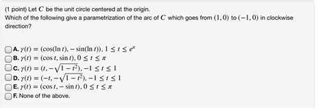 Solved Point Let C Be The Unit Circle Centered At The Chegg