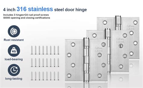 4 Heavy Duty Door Hinges Xinsheng 316 Marine Grade Stainless Steel 3