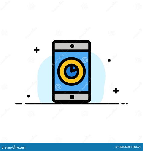 Application Mobile Mobile Application Time Business Flat Line Filled Icon Vector Banner