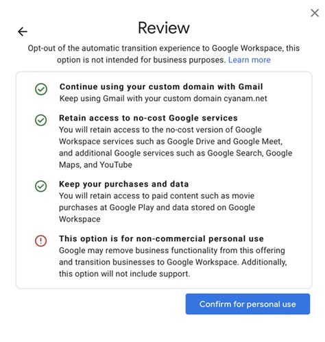 legacy g suite users get to keep custom gmail domains with no cost