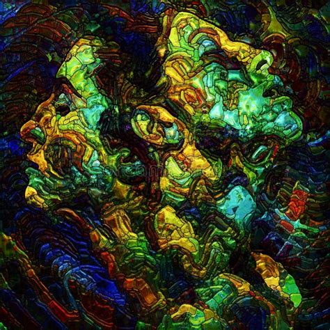 Stained Glass Abstract Faces Stock Illustrations 119 Stained Glass