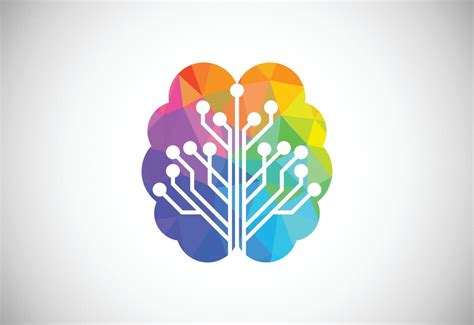 Modern Low Poly Style Brain Logo Design Geometric And Triangle Brain