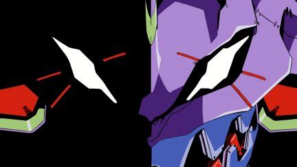 Eva Unit 01 Neon Genesis Evangelion Anime Simple Background Black