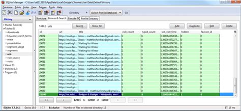 Chrome History SQLite The Highlighted Record Corresponds To A Bookmark Download Scientific
