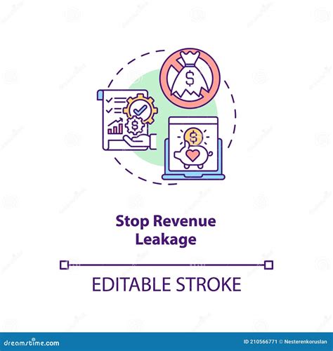 Stop Revenue Leakage Concept Icon Stock Vector Illustration Of