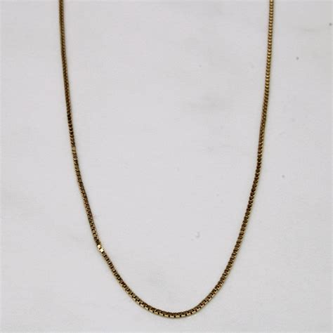 10k Yellow Gold Box Link Chain 18