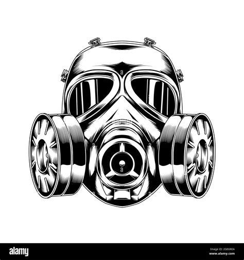 Design Vector Black And White Gas Mask Stock Vector Image And Art Alamy