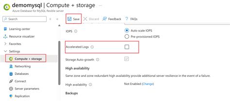 Azure Database for MySQL 灵活服务器中的加速日志功能 Azure Database for MySQL Flexible Server Azure Docs