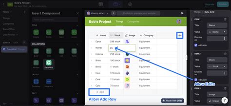 🦾 data grid component in glide pages community resources glide