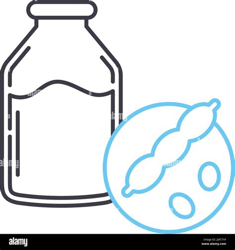 Soy Milk Line Icon Outline Symbol Vector Illustration Concept Sign Stock Vector Image And Art